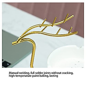 Ashtrays, Metal Deer Ashtray Holder for Smokers, Ceramic Ashtray for Cigarettes, Fashion Ash Tray for Home Office, Smoking Ashtray for Indoor and Outdoor Use