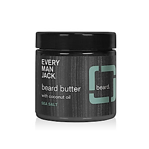 Every Man Jack Mens Sea Salt Beard Kit - Perfect for Every Guy - Includes Four Full-Sized Grooming Essentials - Beard + Face Wash, Beard Oil, Beard Butter + Beard Comb