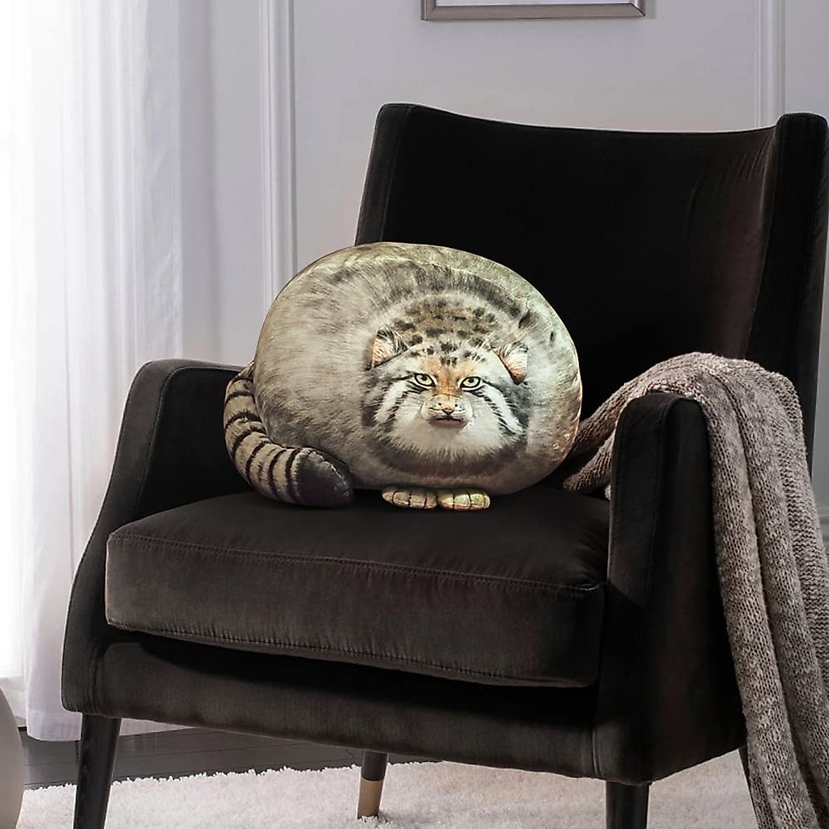 18 in Steppe Cat Pillow, Cat Plush Body Pillow, Cute Stuffed Animals Soft Plushies, Kitten Plush Throw Pillow Doll Big Plush Toys Gift for Girls Boys Girlfriend (Cat)