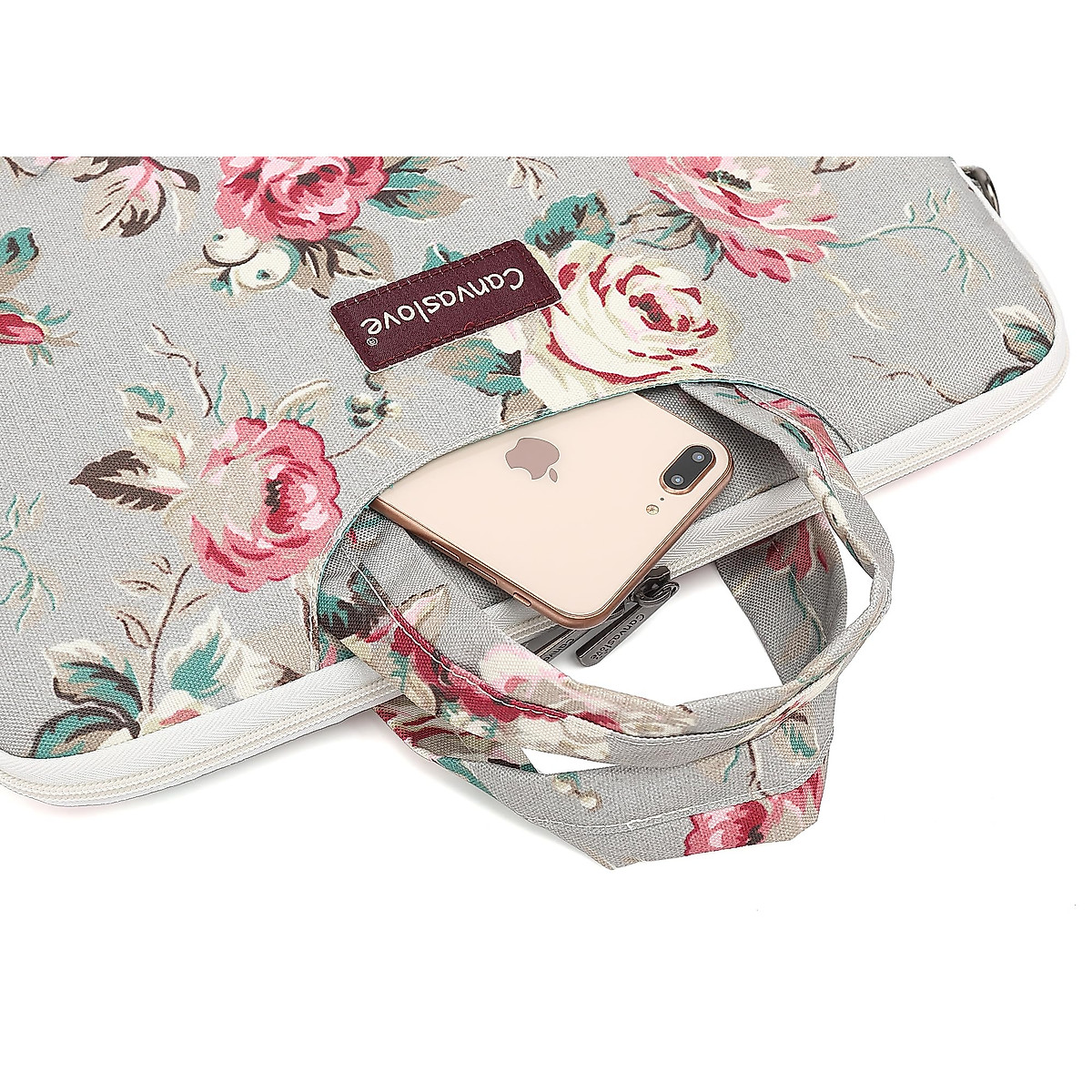 Canvaslove Rose Pattern Water Resistant Laptop Shoulder Messenger Bag for MacBook Pro 16 inch,15.6 inch and 15 inch-16 inch Laptop