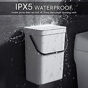 FODISU Hanging Garbage Can with Lid 1.3 Gallon Small Trash Can, 5 Liter Kitchen Compost Bin, Kitchen Hanging Garbage Can for Under Sink or Kitchen Cabinet Door, Wall-Mounted Kitchen Waste Bin