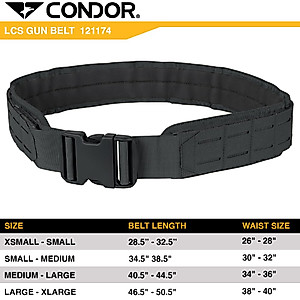 Condor LCS Tactical Range Belt (Black, Medium)