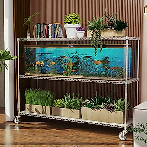 3 Tier NSF Wire Shelf Shelving Unit, 24 x 72 x 62 Inch 3000lbs Capacity Heavy Duty Adjustable Storage Rack with 5in Wheels and Shelf Liners and Extensible Designs Large Utility Storage Rack - Chrome