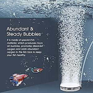 hygger Air Stones for Aquariums, Transparent Acrylic Fish Tank Bubbler Kit with Air Tube, Ultra Silent Bubble Stone Super-High Dissolved Oxygen Diffuser for Aquarium Fish Tank and Hydroponic