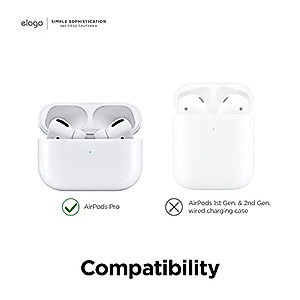 elago 4 Pairs AirPods Pro Ear Hooks Covers - Comfortable and Secure Fit, Improved Sound Quality, Precise Cutout Design, Accessories Compatible with AirPods Pro [US Patent Registered] (White)