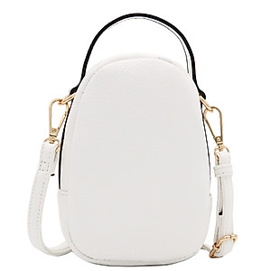 FashionPuzzle Two Compartment Phone Crossbody Mini Bag (White)
