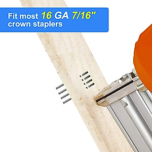 SimCos 16 Gauge 7/16" Crown Staples (2",1-1/2" 1", 3/4") for Wood, Galvanized Steel Assorted 1120 Counts for 16 GA Pneumatic or Electric Stapler or 16 Gauge Staple Gun,Project Pack