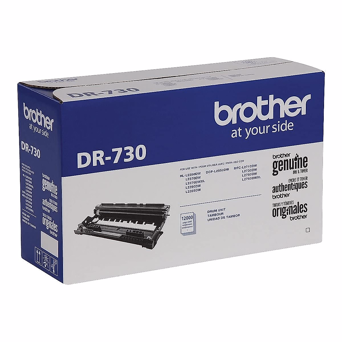 Brother Genuine-Drum Unit, DR730, Seamless Integration, Yields Up to 12,000 Pages, Black (-Drum unit, NOT toner)
