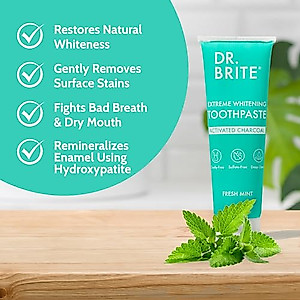 Dr. Brite Whitening Hydroxyapatite Toothpaste, Fluoride and Sulfate Free, Doctor Formulated with Plant-Based Ingredients, Mint, 5 oz - 3 Pack