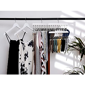 StorageWorks Hat Organizer, Hat Storage for Closet, Hat Racks for Baseball Caps, Set of 2 Cap Organizer with 10 Adjustable Stainless Steel Clips, Fits All Caps, White