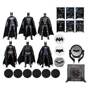 McFarlane Toys - WB 100 DC Multiverse Batman The Ultimate Movie Collection 7in Figure 6pk, Gold Label, Amazon Exclusive