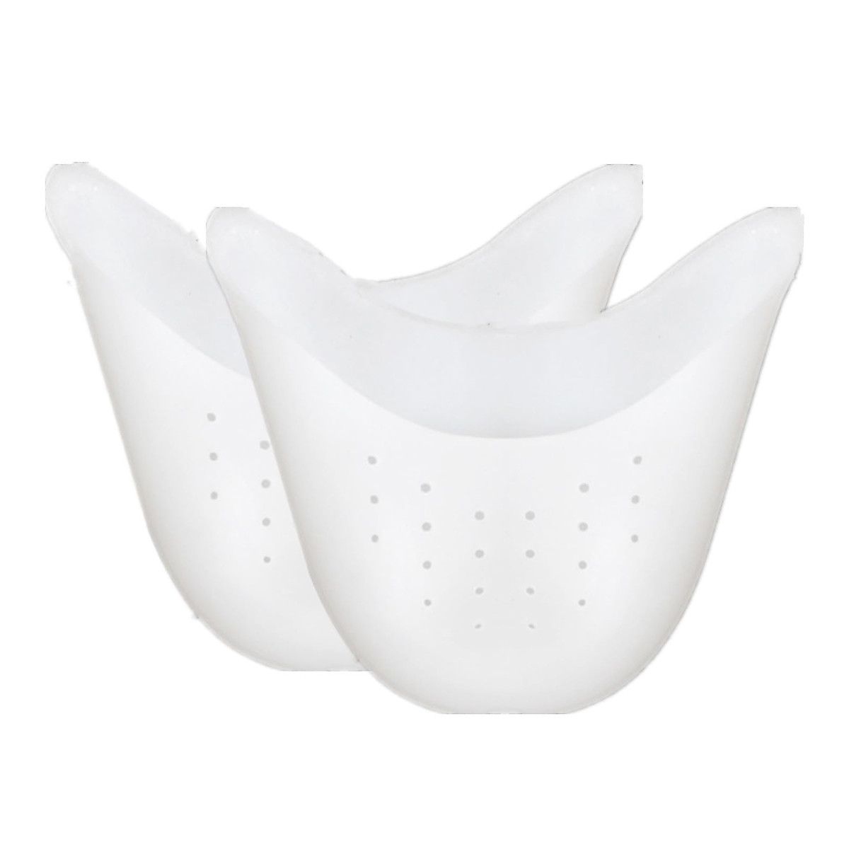 BeeSpring 2 Pcs Ballet Dance Toe Pads Soft Silicone Gel Toe Covers High Heels Toe Caps Toe Protector with Breathable Hole for Women,1 Pair- White