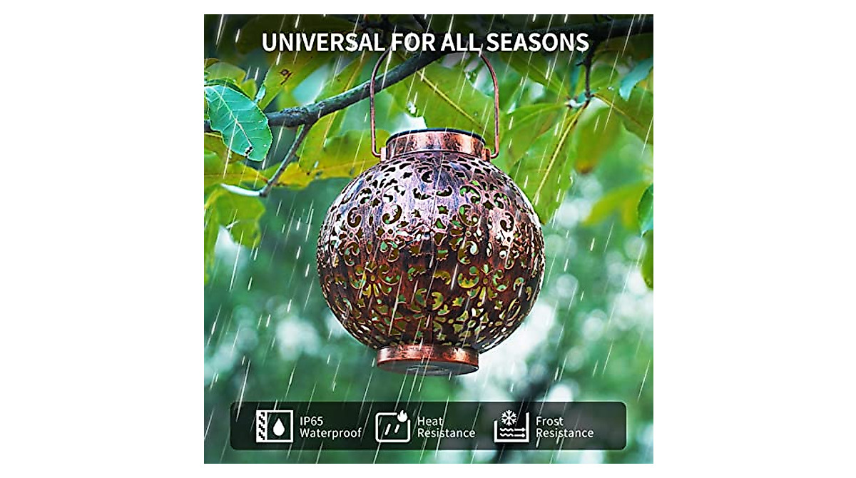 2 Pack Solar Lanterns Outdoor Waterproof Hanging, Solar Powered Lantern ...