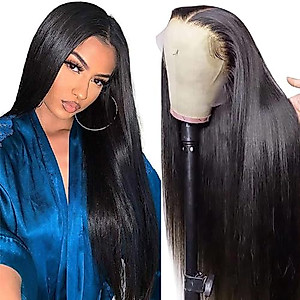 Viennois Lace Front Wigs Human Hair 180% Density 10A Brazilian 13x4 HD Straight Lace Front Wigs Human Hair Pre Plucked with Baby Hair Natural Hairline Frontal wig Glueless(16inch)