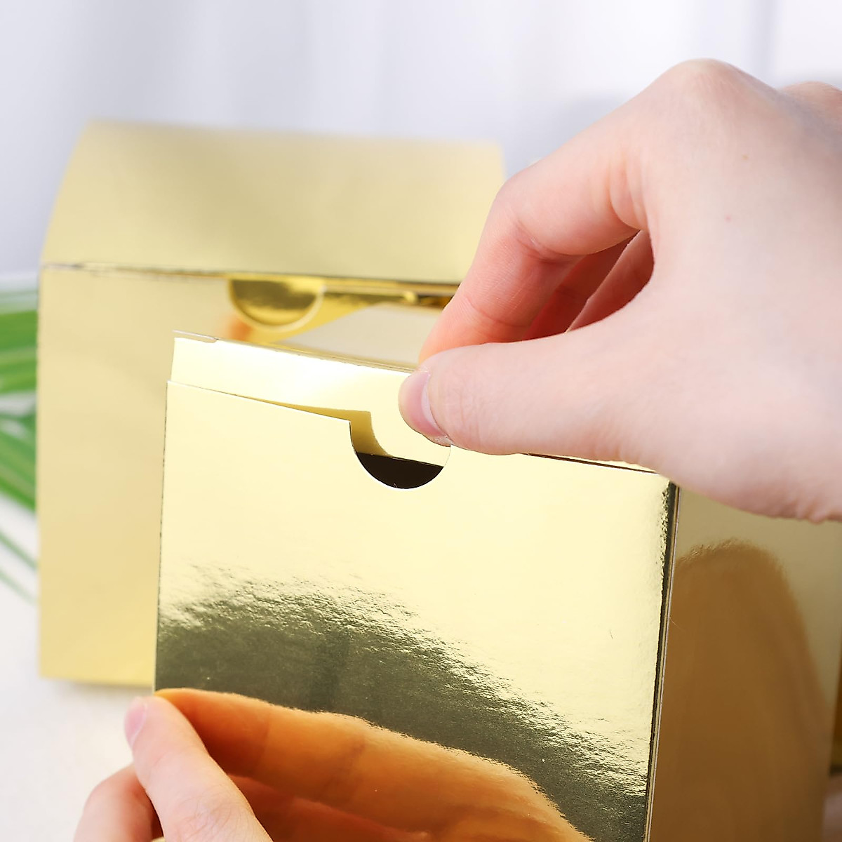 VGOODALL 30PCS Mini Gift Boxes, Gold Favor Boxes Tiny Cardboard Boxes Candy Treat Boxes for Bridal Shower Birthday Party Wedding