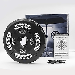 Umbrella Light, Patio Umbrella Lights 3 Brightness Mode 28 LED at 220LM, Built-in Lithium Battery Operated, Patio Umbrella Cordless Light for Camping Tent or Outdoor Use