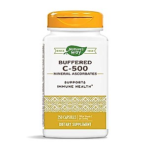 Nature's Way Buffered C-500 Mineral Ascorbate; 500 mg Vitamin C per Serving; 250 Capsules