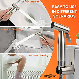Handheld Muslim Bidet Sprayer for Toilet,Premium Stainless Steel Muslim Shower Toilet Sprayer Set for Toilet Bathroom Wall or Toilet Mount for Feminine Wash