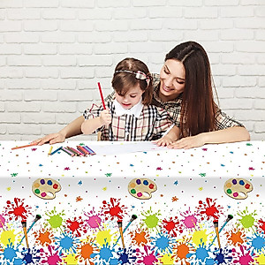 gisgfim 3 Pcs Art Party Decorations Art Paint Party Tablecloth Decoration Supplies Plastic Art Party TableCover Artist Birthday Party Decor for Kids 105 x 54 inch
