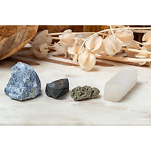 SAMSARI 2 Pcs Natural Raw Selenite Stones with Carry-On Crafted Fabric Bag for Wicca, Reiki & Crystal Healing