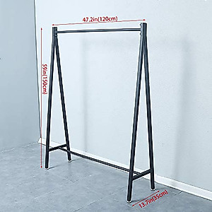 JIANZHUO Urban Clothing Rack Retail 59in,Industrial Clothing Racks,Modern Garment Rack on Wheels,Metal Commercial Clothes Racks for Hanging Clothes(Black)