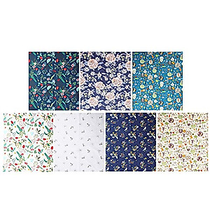 EXCEART 7Pcs Cotton Fabric Bundle Rustic Forest Series Quilting Sewing Fabric Patchwork Cloths Sheets for DIY Crafts Handmade Bags Bow Making Cloth 40x50cm (Assorted Color)