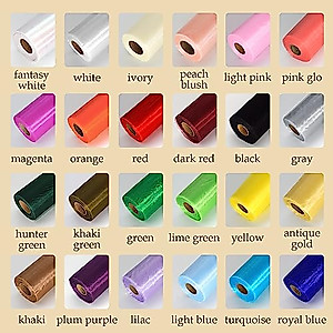 12" x 50 Yards Organza Fabric Roll, Crystal Organza Tulle Sheer Fabric for Wedding Party Backdrop Decoration Chair Sashes Table Runner Gift Wrapping DIY Crafts (Lime Green)