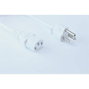 [UL Listed] OMNIHIL White 8 Feet Long AC Power Cord Compatible with KEF LS50 Wireless II