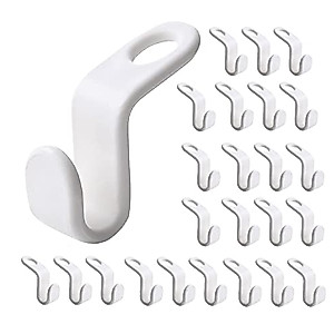 KiGesYo 48Pcs Clothes Hanger Connector Hooks, Cascading Hanger Hooks Extender Clips Connection Hooks for Heavy Duty Space Saving Outfit Hangers or Clothes Closet (White)