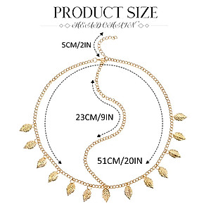 Jovono Boho Hair Chain Gold Leaf Head Chain Headpiece Tassel Greek Costume Hair Accessories for Women and Girls