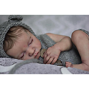 Anano Newborn 19 Inch Silicone Reborn Baby Dolls Full Body Soft Silicone Baby Dolls Anatomically Correct Baby Boy Doll Reborn Baby That Look Real Veins for Kids (Gray Sweater-Levi)