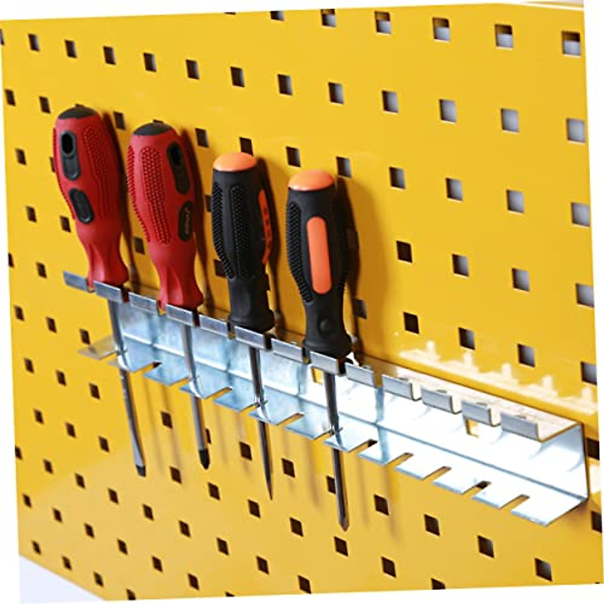 VILLFUL 2pcs Pegboard Screwdriver Holder Hand Tools Rack Hand Tool Holder Pliers Organizer Pegboard Hooks Drill Bits for Metal Screwdriver Rack Steel Square Hole Perfboard