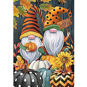NAIMOER Diamond Painting Kits for Adults, DIY Full Round Drill Diamond Art Fall Gnomes Pumpkins Diamond Painting Christmas by Numbers Kits Arts and Crafts for Home Wall Decor (12x16 Inch）