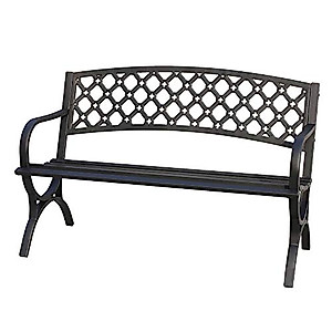MAYPEX 4 Ft. Steel Garden Bench Patio Chair Yard Park Seating Outside Furniture 2-Person Loveseats