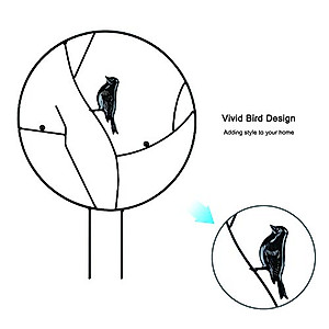 16.3" Tall Garden Trellis for Climbing Plants, Rust-Proof Iron Trellis for Indoor Potted Plants, Bird Round Circle Trellis, Metal Vine Plant Support Trellis for Vines Hoya Houseplants Ivy Flowers