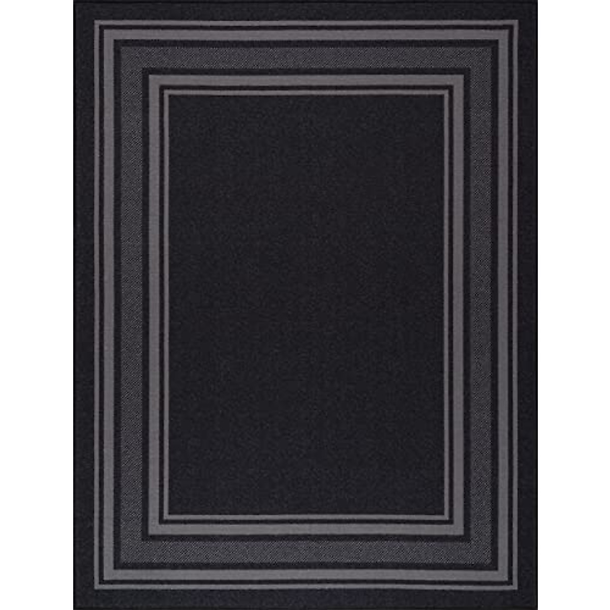 Beverly Rug Modern Bordered 8X10 Area Rug for Living Room, Dining Room Rug, Bedroom Carpet, Indoor Non Skid Rubber Backed Area Rugs, Black