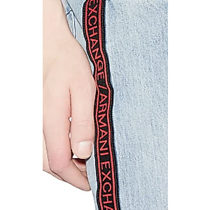 A|X ARMANI EXCHANGE Men's Five Pocket Jean with Logo, Indigo Denim, 32