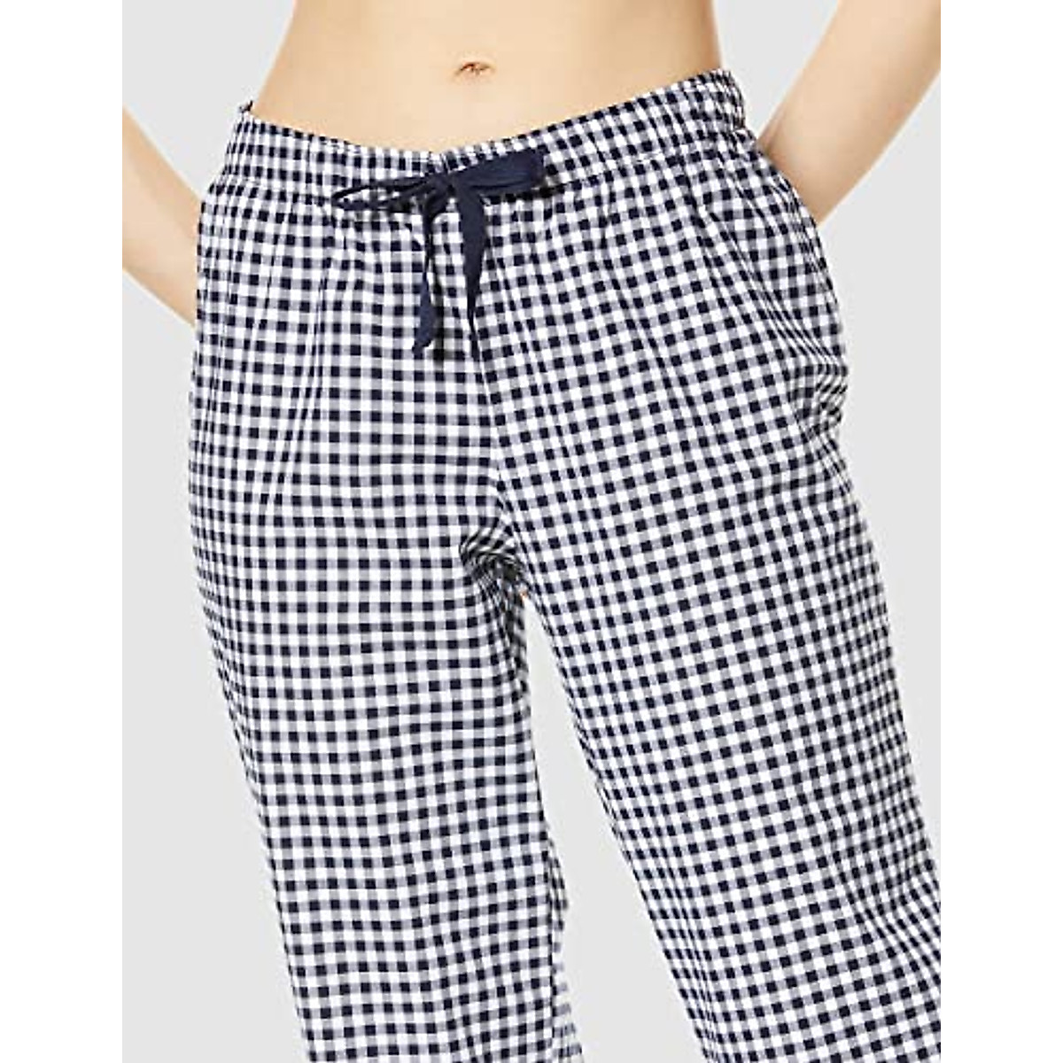 Amazon Essentials Women's Poplin Sleep Pant, Black Gingham, Medium