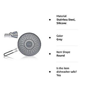 11" Silicone Splatter Screen Pan Cover with Folding Handle, Heat Insulation Cooling Mat, Strainer, Drain Board, Oil Splash Guard for Frying Pan