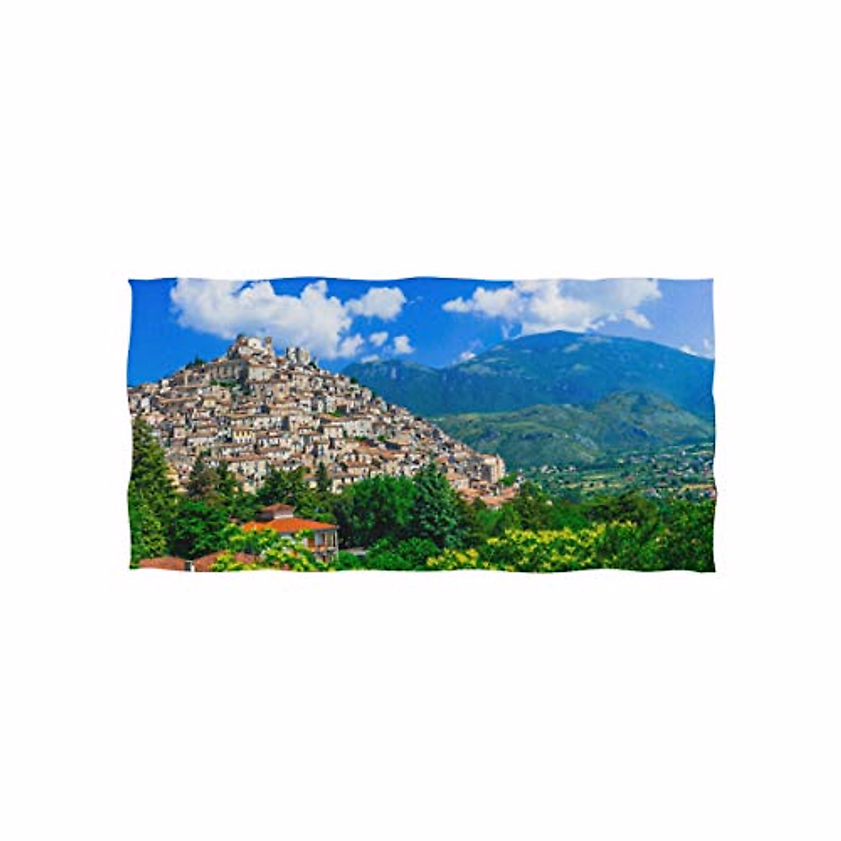 ALAZA Microfiber Gym Towel Beautiful Italy Villages, Fast Drying Sports Fitness Sweat Facial Washcloth 15 x 30 inch