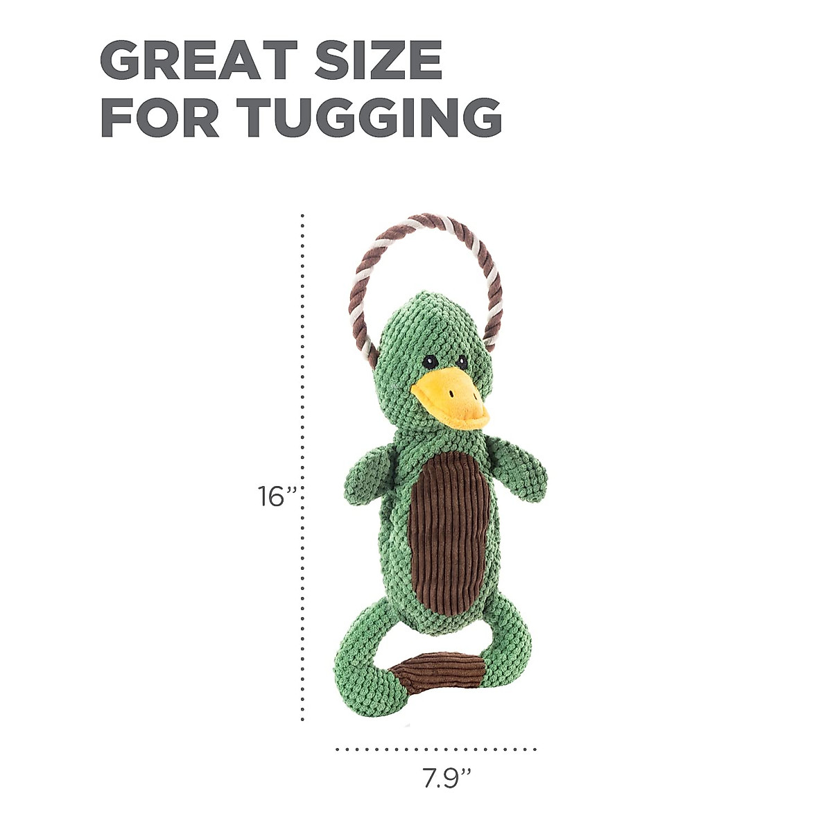 Outward Hound Scrunch Bunch Duck Interactive Plush Squeaky Dog Tug Toy