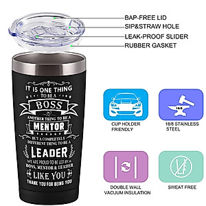 CGMIBAS Boss Gifts for Women Men, Boss Coffee Tumbler Mug, Mug for Boss Insulated Cup, Birthday Retirement Gifts for Boss, 20 oz Double Wall Vacuum Boss Stainless Steel Travel Mug