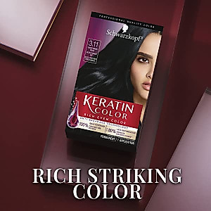 Schwarzkopf Keratin Color Permanent Hair Color Cream, 3.11 Deep Dark Blue