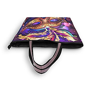 Colorful Mardi Gras Mask Women Handbags Purses Tote Shoulder Bag Top Handle Bag for Daily Work Travel