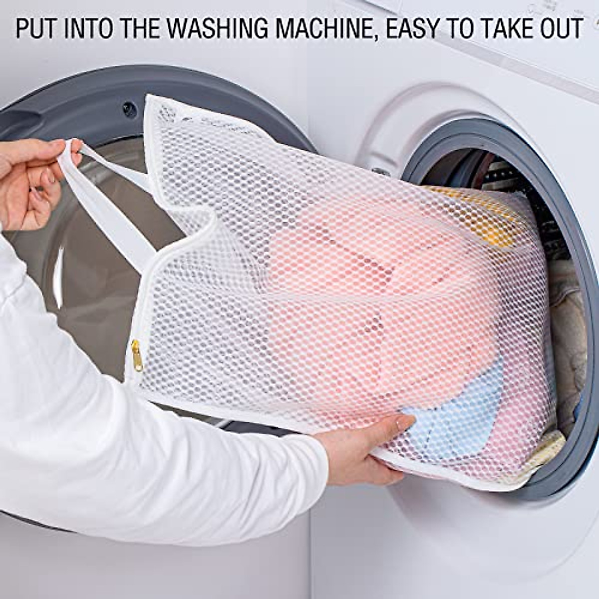 TENRAI Laundry Bag Mesh Wash Bag，Use YKK Zipper，Tote Bag Bathroom Hanging, Bra Fine Mesh Wash Bag for Underwear 3 Bags（3M Cellular Mesh ）