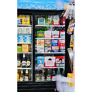 Elite Kitchen Supply Commercial 2 Sliding Glass Door Refrigerator Merchandiser, ETL NSF Upright Display Fridge Cooler Stainless Steel 2 Section 47" W 33.3 cu. ft. Fan Cooling, Restaurant