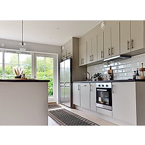 Gloria Non-Slip Rubber Back Kitchen Rug Set 2 Pieces Set 20"X30" & 20"X59" (Modern, Kitchen1992)