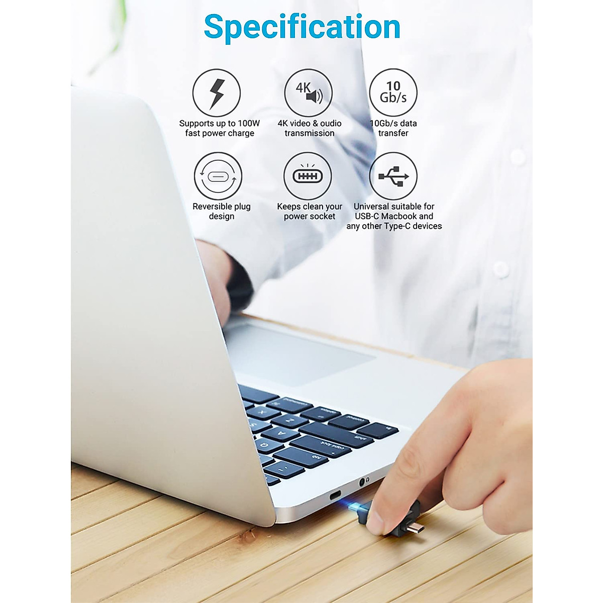 2 in 1 OTG Converter USB 3.0 to Micro USB and Type C Adapter USB3.0 Female to Micro USB Male and USB C Male Connector (1 Pack)