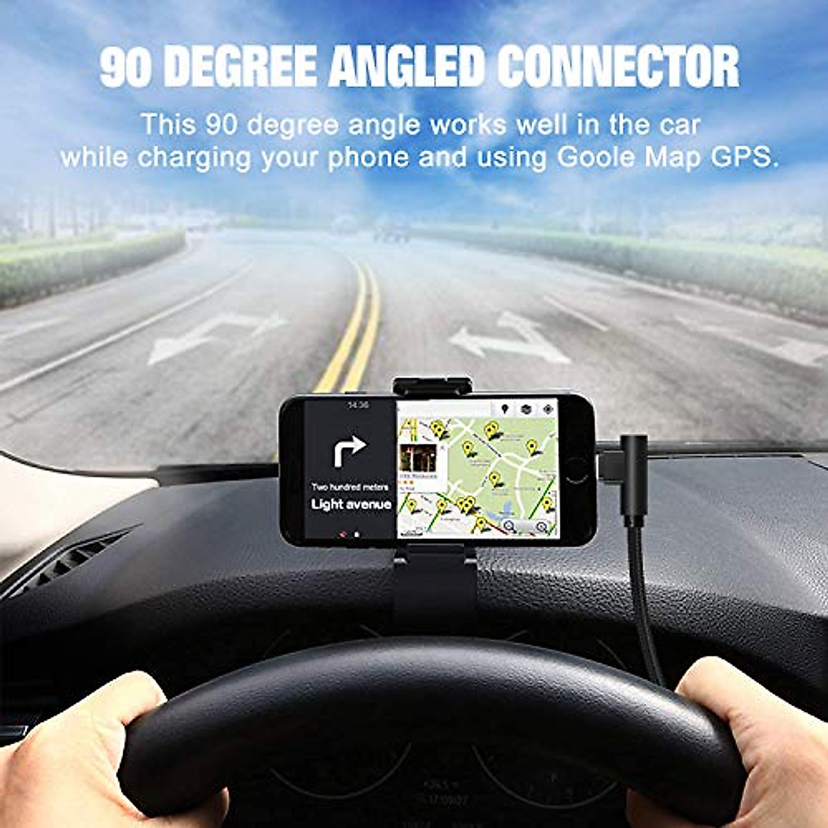 iPhone Lightning Cable 6FT,[MFi Certified] Right Angle Fast Charging Cable 90 Degree Extra 6FT/3Pack Nylon Braided iPhone Charger Cable for iPhone 12/11/Xs Max/XS/XR/X, 8 7 6 6S 6 Plus, iPad, iPod