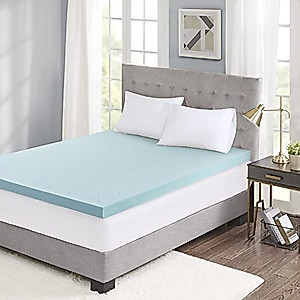 Sleep Philosophy Gel Infused Memory Foam Mattress Topper Luxurious All Season Enhanced Bed Support, Queen(3" Thick), Removable Cooling Cover